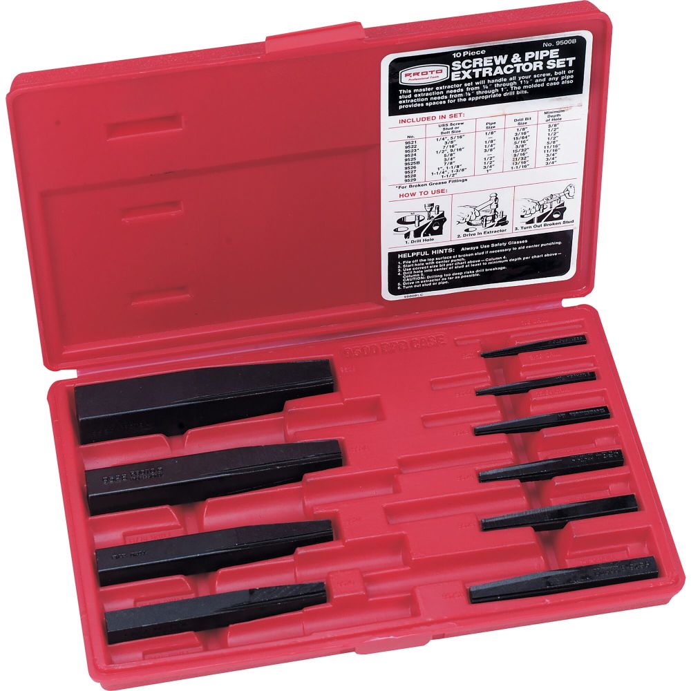 Proto 10 Piece Screw Extractor Set J9500B from Proto - Acme Tools