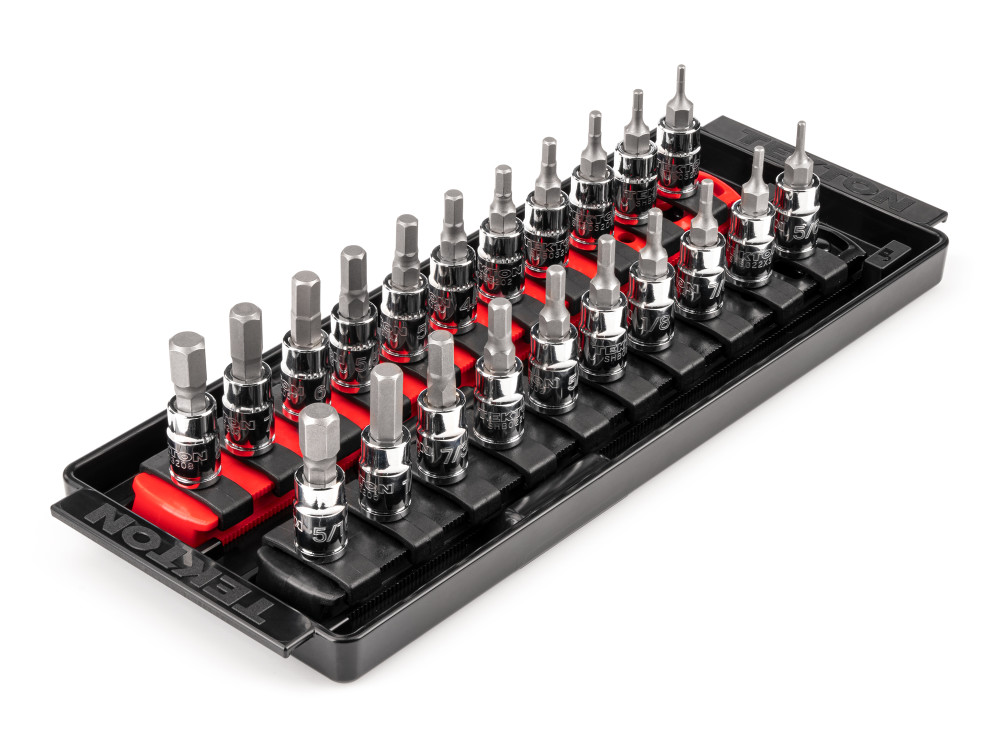 Tekton 1/4 Inch Drive Hex Bit Socket Set, 21 Piece 5/64-5/16 Inch, 2-8 ...