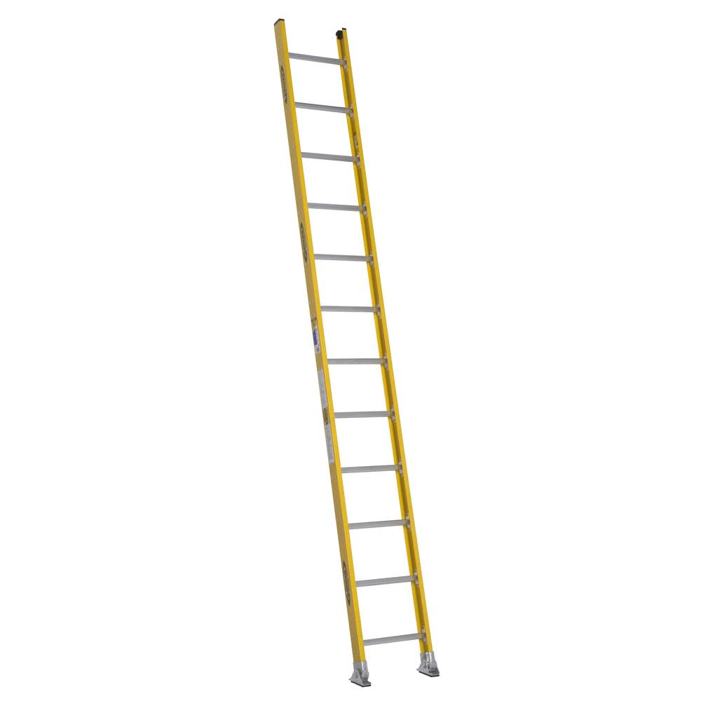 Werner 12ft Type IAA Fiberglass Round Rung Straight Ladder 7112-1 ...