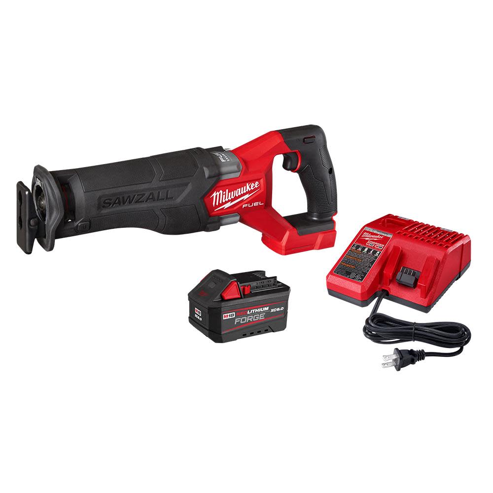 Milwaukee M18 FUEL Sawzall Reciprocating Saw with FORGE 6Ah Battery Kit ...