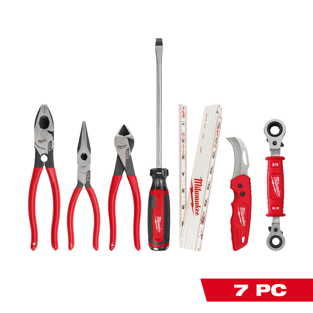 Milwaukee Power Utility Hand Tool Set, 7 Pieces 48-22-0143 - Acme Tools