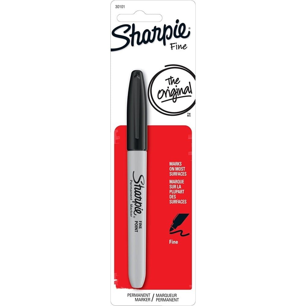 Sharpie The Original Black Plastic Barrel Fine Point Permanent Marker ...