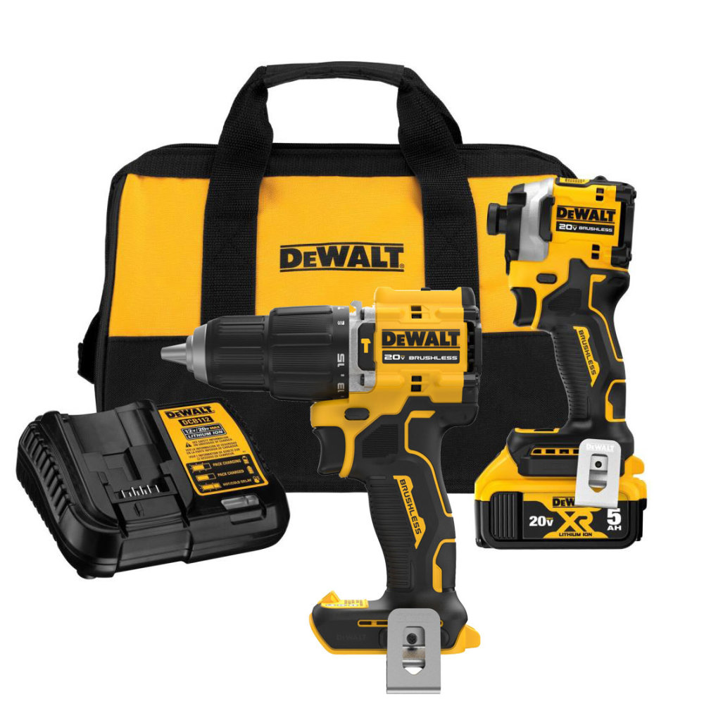 DEWALT 20V MAX Impact Driver & Hammer Drill/Driver Combo Kit Bundle ...
