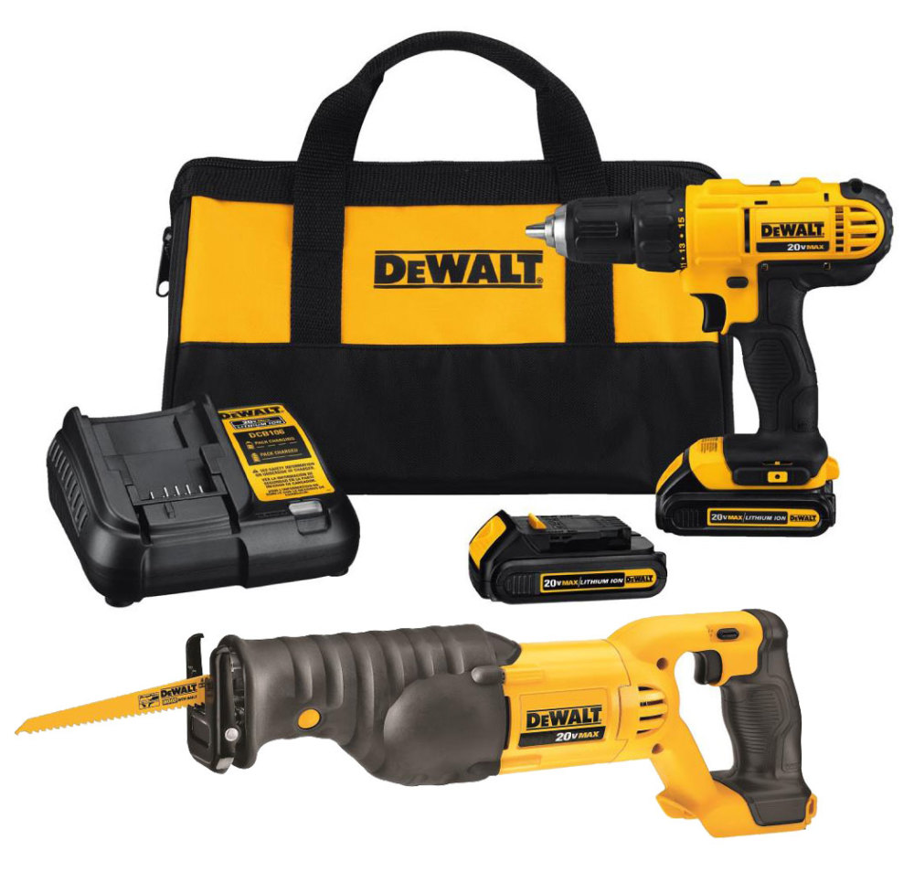 DEWALT 20V MAX Compact Drill/Driver & Reciprocating Saw Combo Kit ...