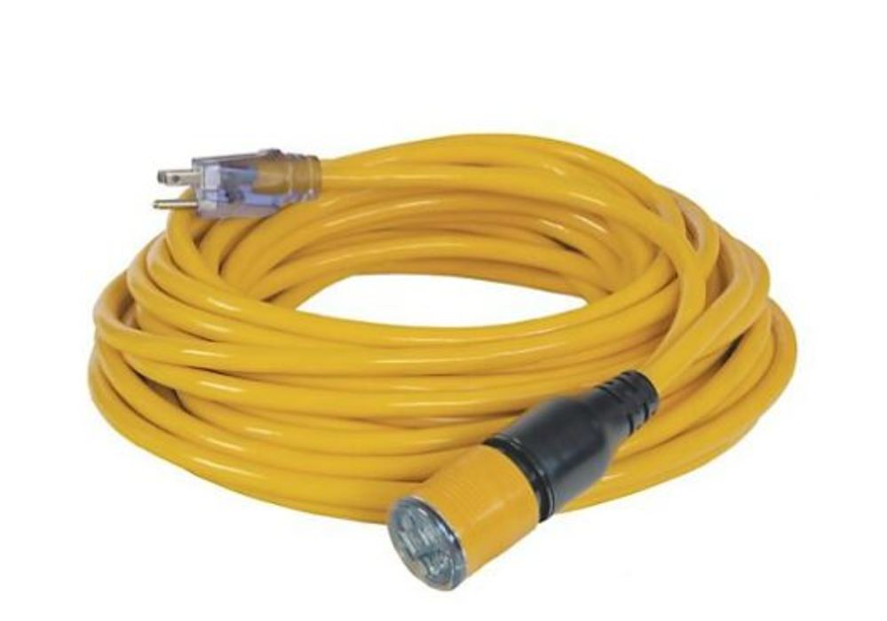DEWALT 100 ft 10/3 SJTW Yellow Lighted Locking Extension Cord ...