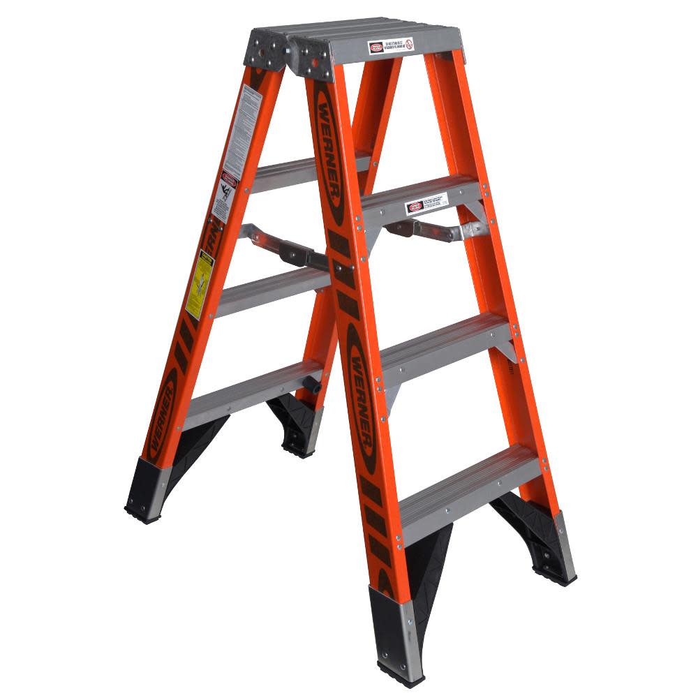 Werner Type IAA Fiberglass Twin Ladder T7404W530 - Acme Tools