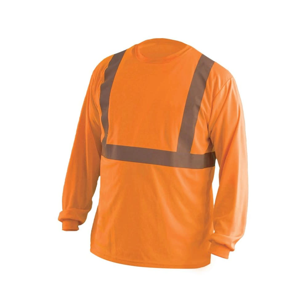 Occunomix Hi-Vis Orange Class 2 Classic Wicking Birdseye T-Shirt Long ...