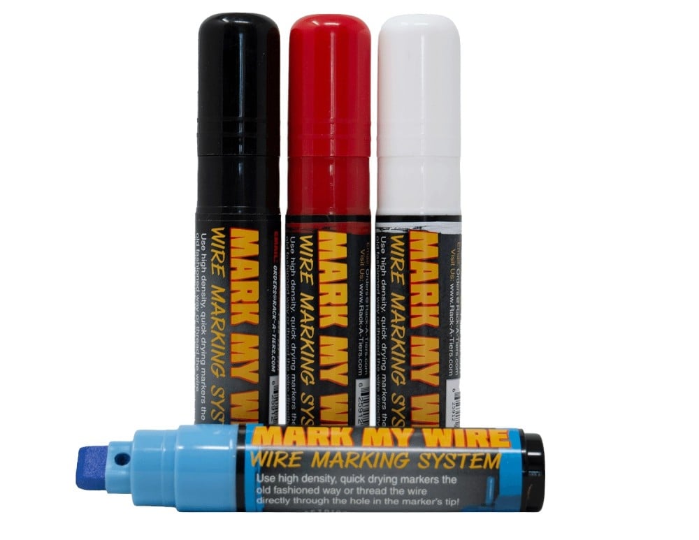 Rack-A-Tiers Mark My Wire Black/Blue/Red/White Wire Marking Felt Pen- 4 ...