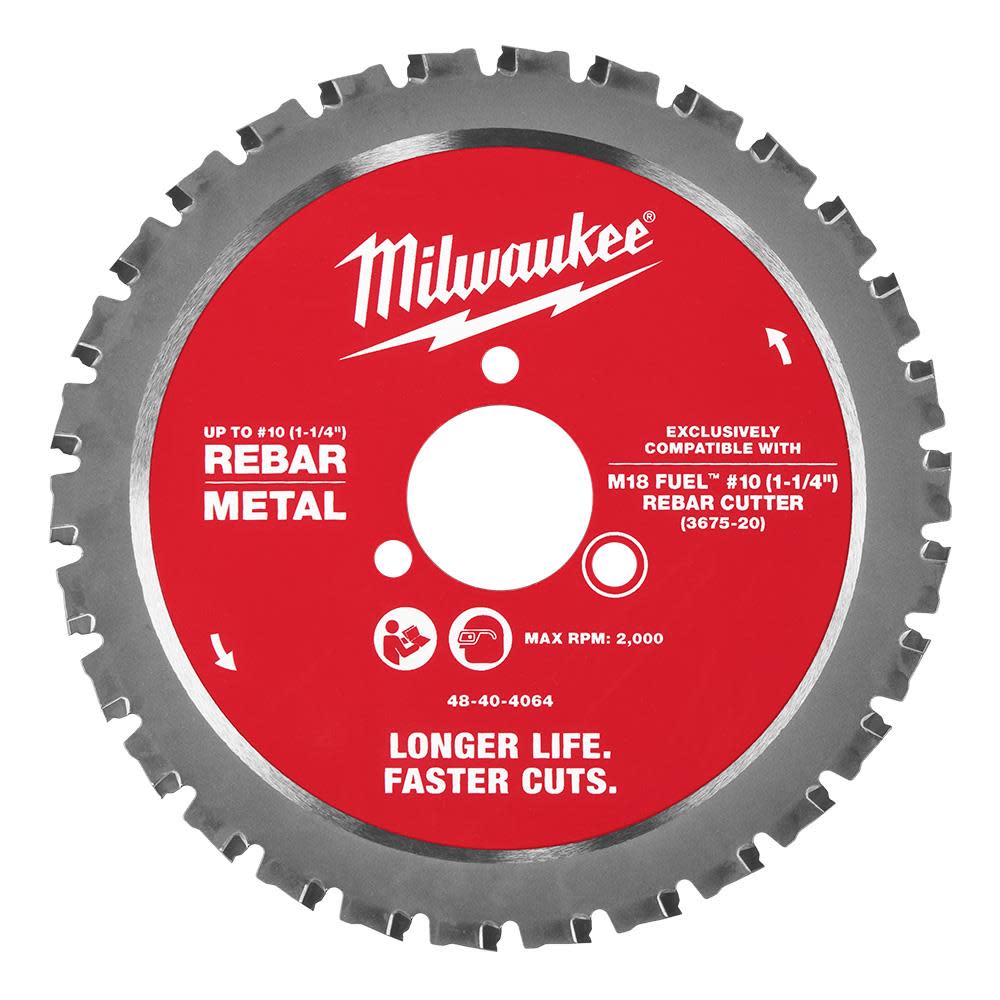 Milwaukee Rebar Cutting Blade for #10 1-1/4 Inch Rebar 48-40-4064 ...