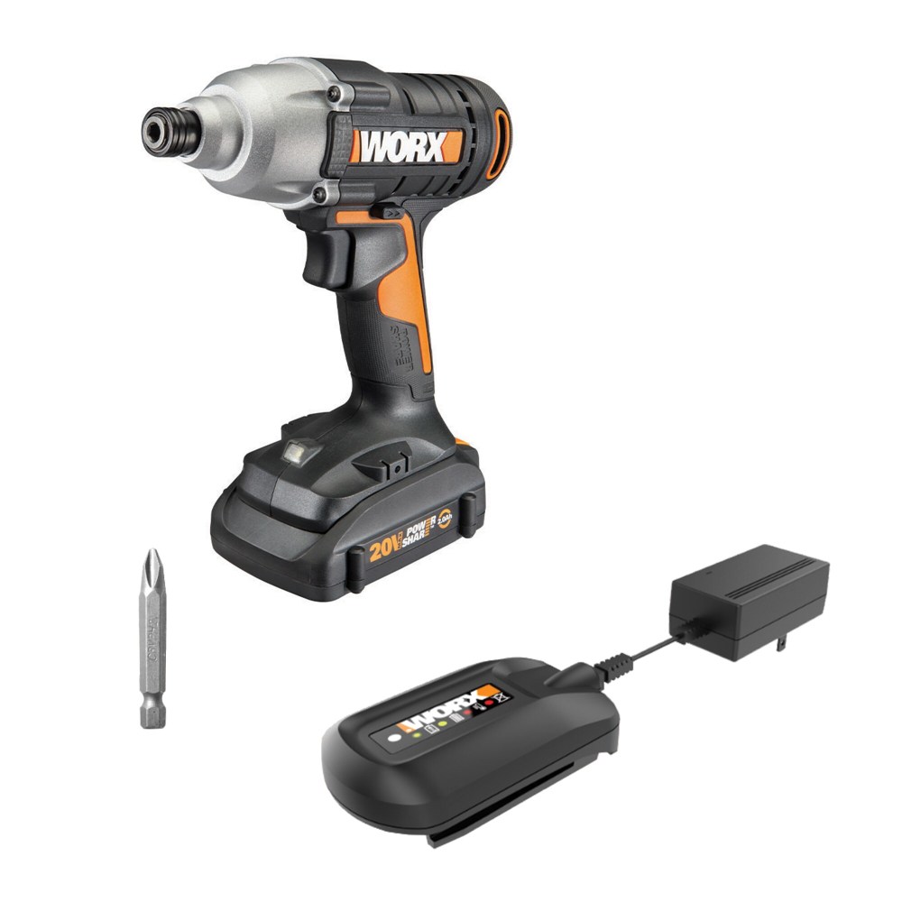 Worx 20V Cordless Li-Ion Battery-Powered Impact Driver Kit WX291L ...
