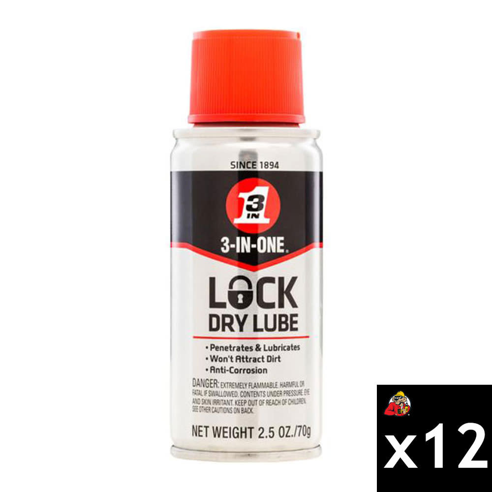 3-In-One 2.5oz Lock Dry Lube 12pk 120077 - Acme Tools