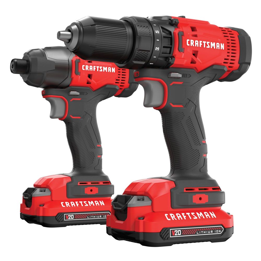 CRAFTSMAN V20* Cordless 2 Tool Combo 2 Battery Kit CMCK200C2 - Acme Tools