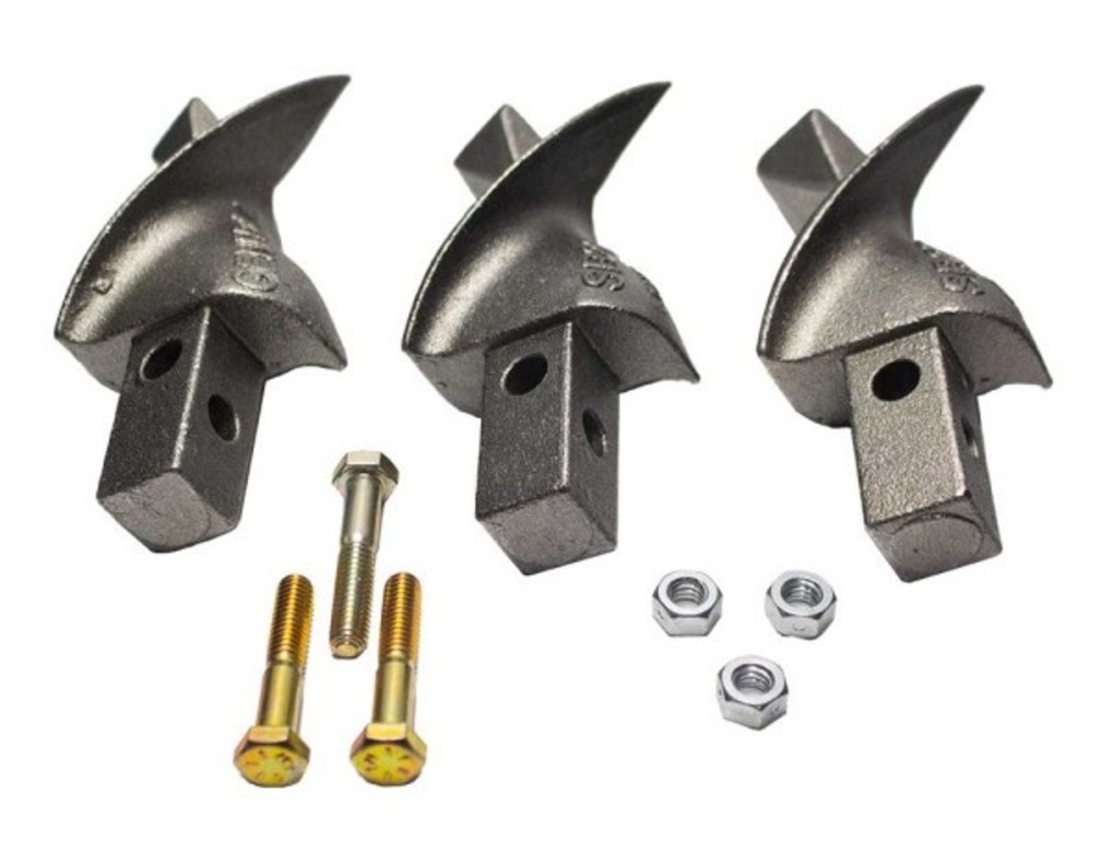 General Equipment SB Series Cast Steel Alloy Auger Screw Bit, 3 Pieces ...