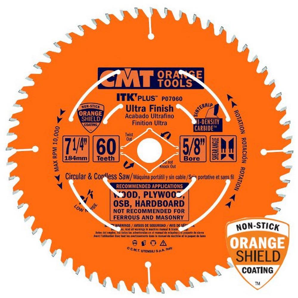 CMT 7-1/4 In. 60 Tooth Fine Finish Blade P07060 - Acme Tools