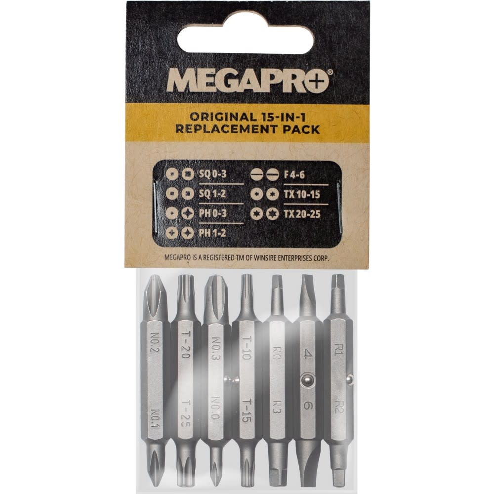 Megapro Replacement Bit Set for 15-in-1 Multi-Bit Screwdriver ...