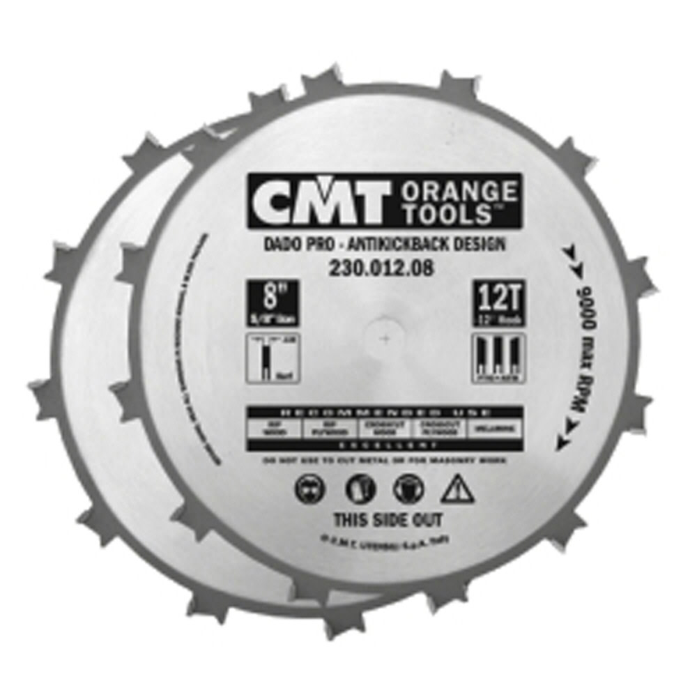 CMT 8 In x 12 x 5/8 In Dado Pro Set 230.012.08 - Acme Tools