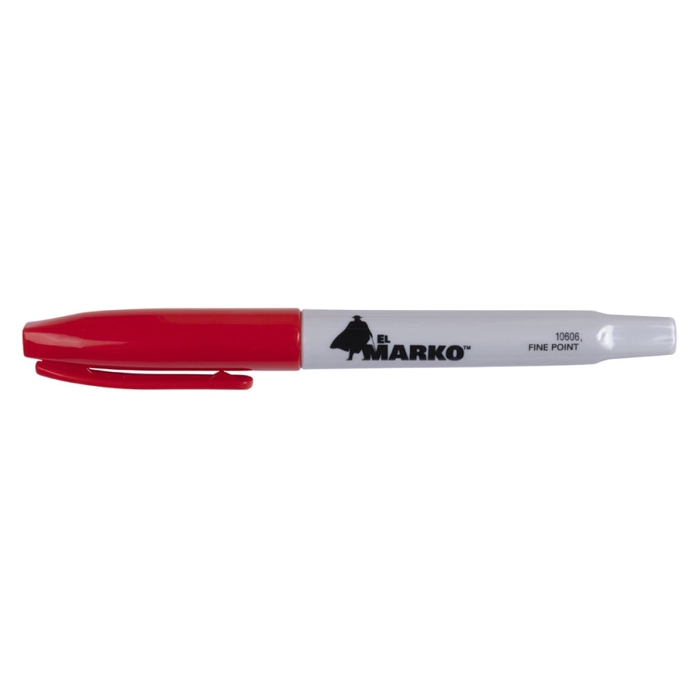 C H Hanson El Marko Permanent Marker, Red 10606 - Acme Tools