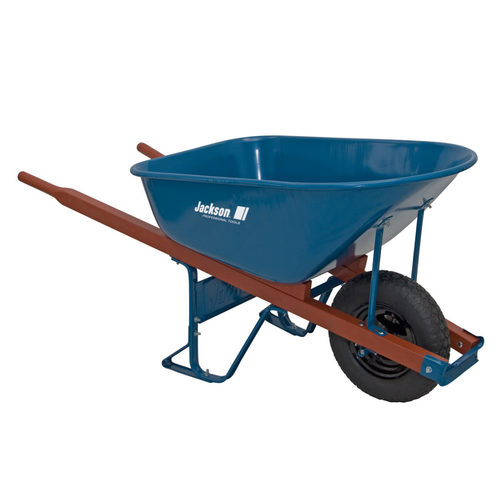 True Temper 6 Cu. Ft. Heavy Duty Steel Wheelbarrow with Flat Free Tire ...