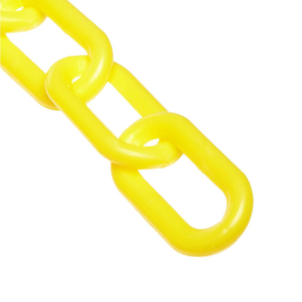 Mr Chain 2 in. (#8 51mm) x 100 ft. Yellow Plastic Barrier Chain 50002 ...