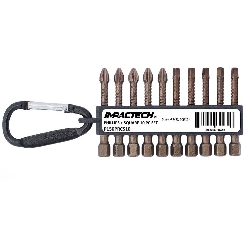 Vega Impactech Driver Bit Set 10pc 2in Length P150PRCS10 - Acme Tools