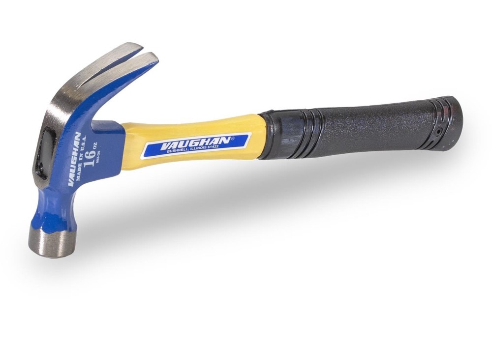 Vaughan VN11410 16 Oz Fiberglass Handle Curved Claw Nail Trim Hammer ...