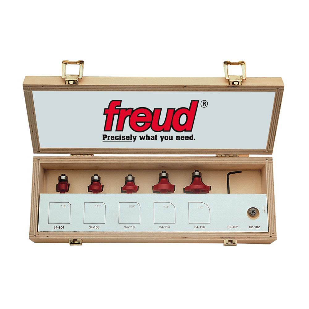 Freud 5 piece Round Over Bit Set with 1/4 In. Shank 89-102 - Acme Tools