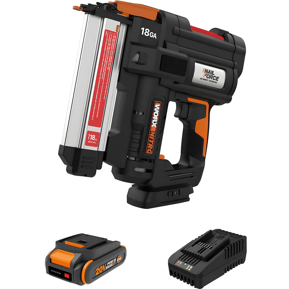 Worx Nitro 20V Power Share Cordless 18 Gauge Brad Gun Kit WX842L - Acme ...