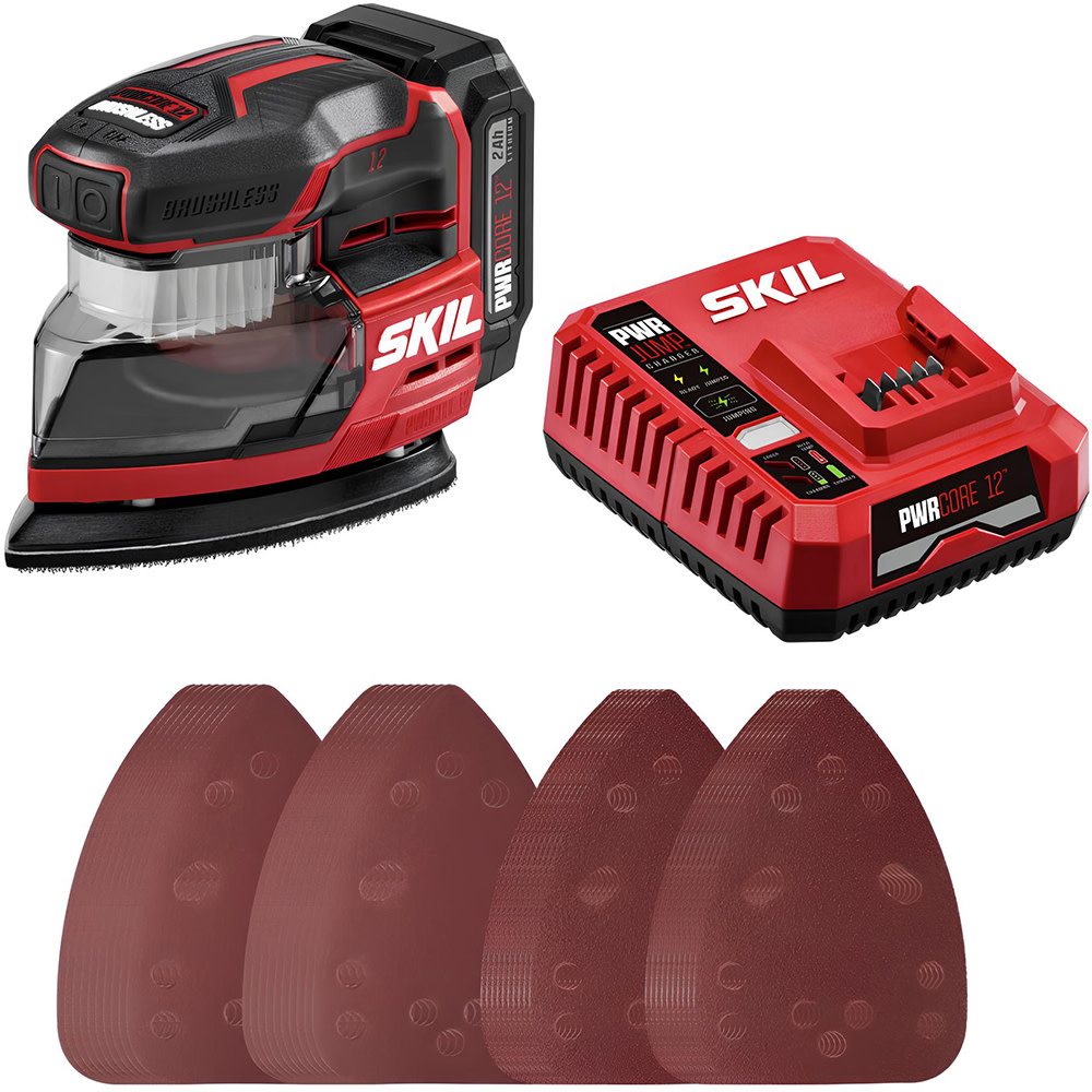 SKIL 12V PWR Core 12in Detail Sander Kit SR6608A-10 - Acme Tools