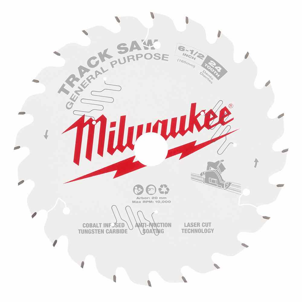 Milwaukee 6 1/2inch 24T General Purpose Track Saw Blade 48-40-0624 ...