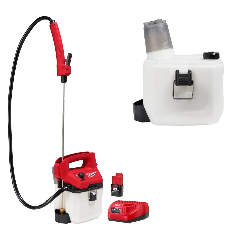 Milwaukee M12 1 Gallon 20-80 PSI Sprayer Kit, 1 Gallon Sprayer Tank ...