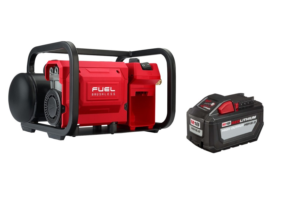 Milwaukee M18 FUEL 2 Gallon Air Compressor with M18 12.0Ah Battery Pack ...