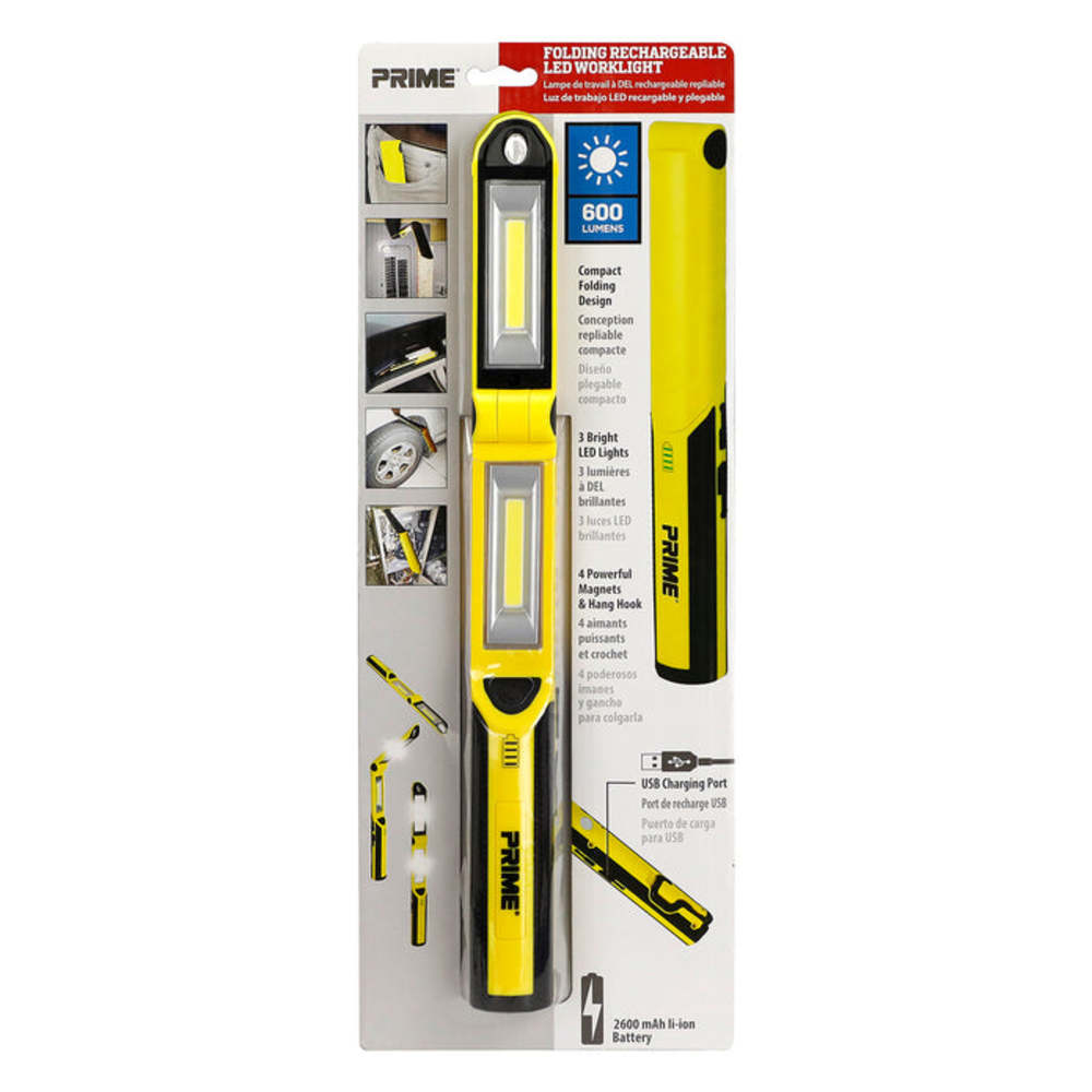 Prime LED Folding Work Light 600 Lumen Rechargeable LEDRFHH01 - Acme Tools