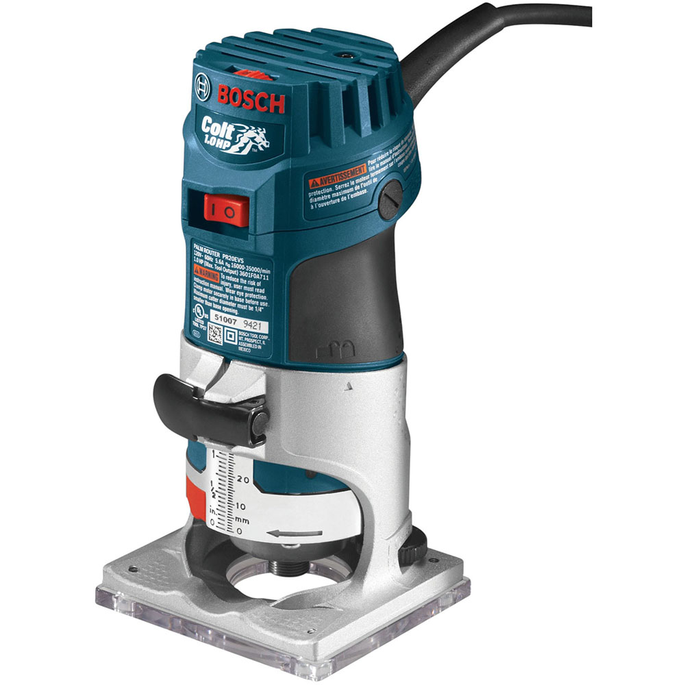 Bosch 1 HP Colt Variable Speed Palm Router Kit Reconditioned PR20EVSK ...