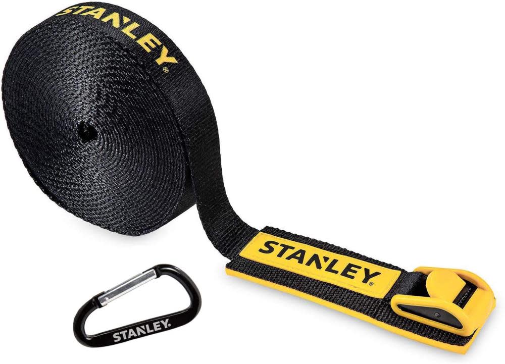 Stanley Tie Down Lashing Strap with Hooks 1in x 19.6' Heavy Duty S4002 ...