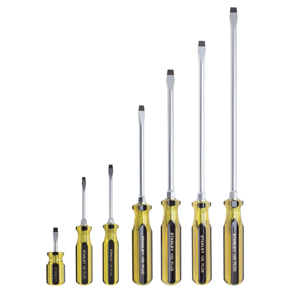 Stanley 7 piece 100 PLUS Flat Head Screwdriver Set 66-157-A - Acme Tools