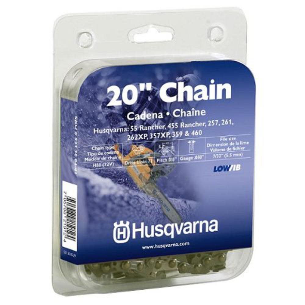 Husqvarna 20in Replacement Chain - 3/8in Pitch and .050in Gauge 531 30 ...