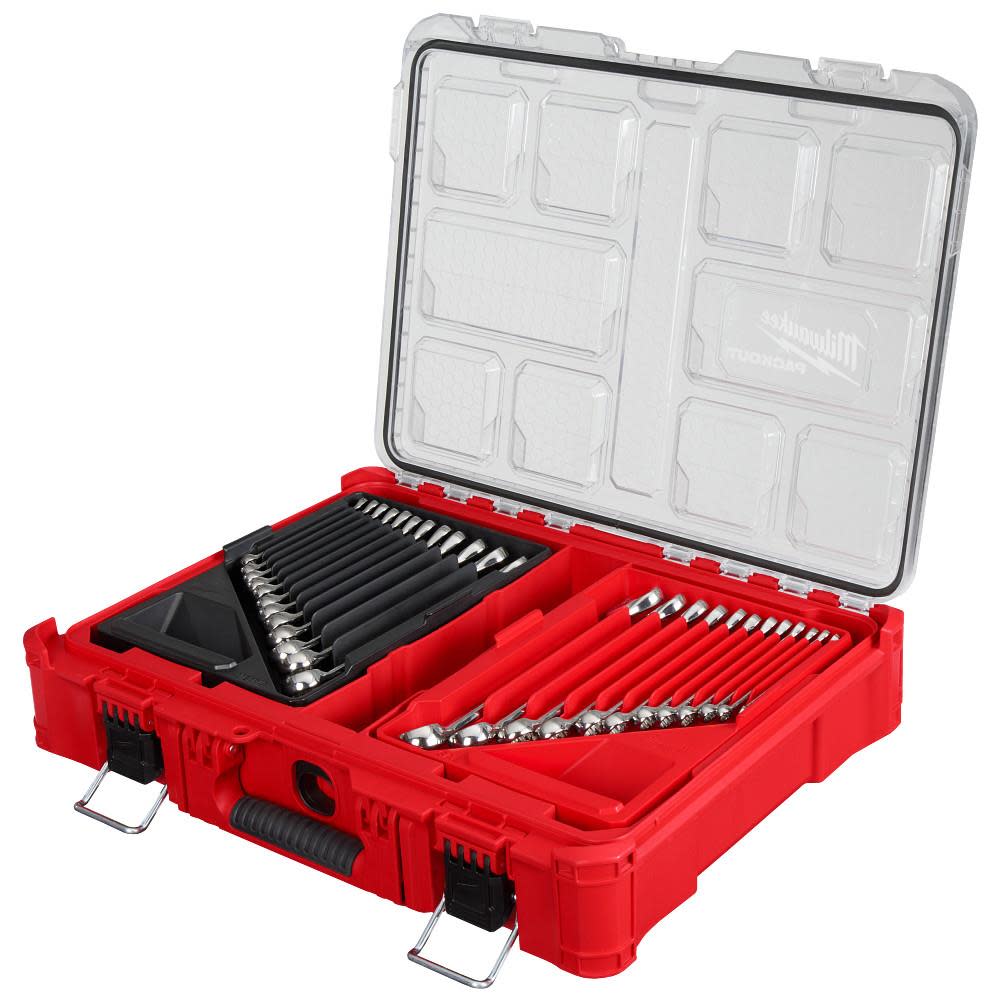 Milwaukee Metric & SAE Combination Wrench Set with PACKOUT Organizer 30 ...