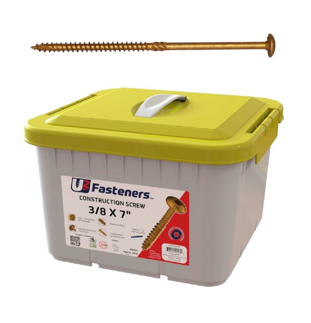 U2 Fasteners Construction Screw 3/8 Inch X 7 Inch, 300ct S22107000B ...