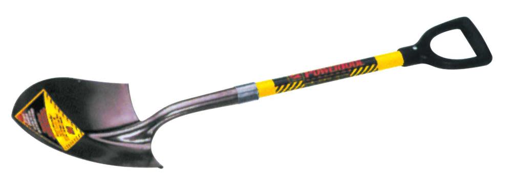 Structron Shovel Round Point Yellow Fiberglass Handle D-Grip 49731 ...