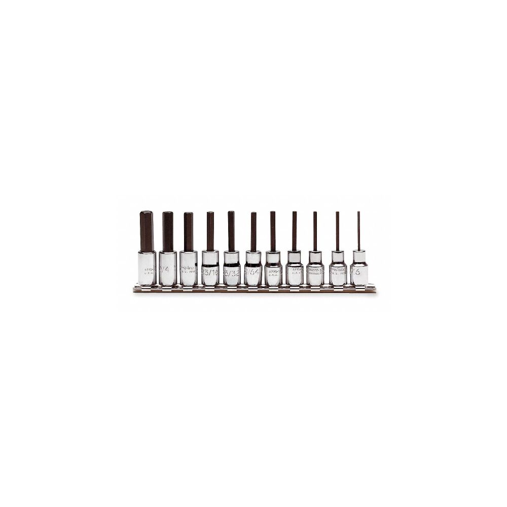 Proto 1/4 in Drive Hex Bit 11 Piece Set J4770-11 - Acme Tools