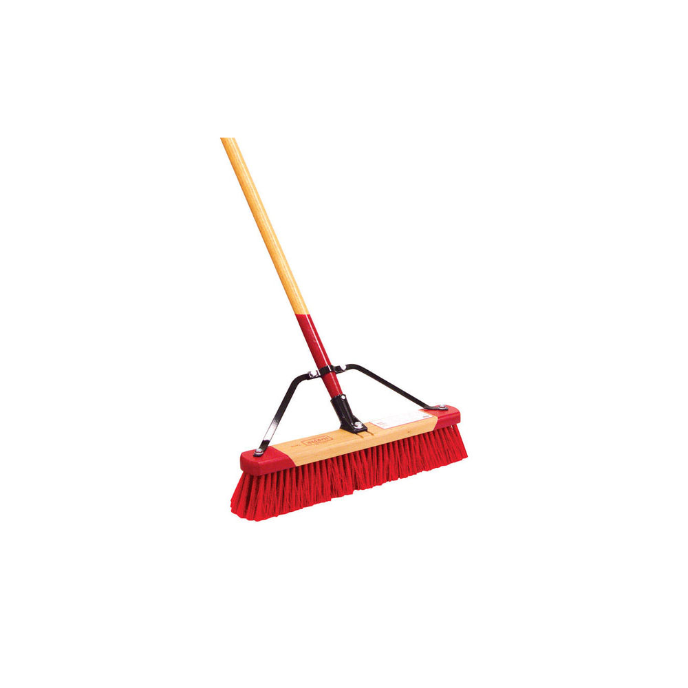 Harper 18 In Red Synthetic Push Broom With Steel Brace 7318A - Acme Tools