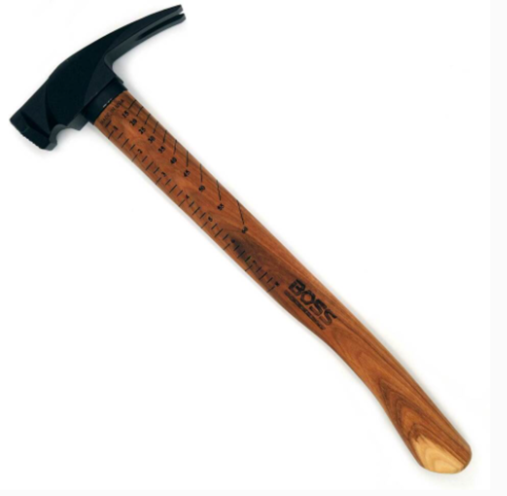 Boss Hammers 22oz Steel Hybrid Hickory Handle Hammer Milled Face ...