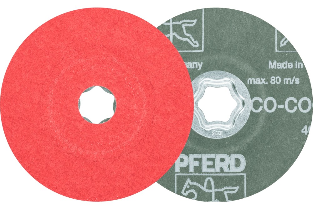 Pferd COMBICLICK Fiber Disc, 4-1/2 Inch Dia, 80 Grit, Ceramic oxide CO ...