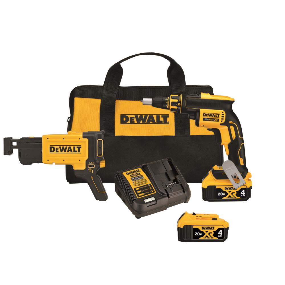 DEWALT Drywall Screw Gun Kit with Collated Drywall Screwgun Attachment ...