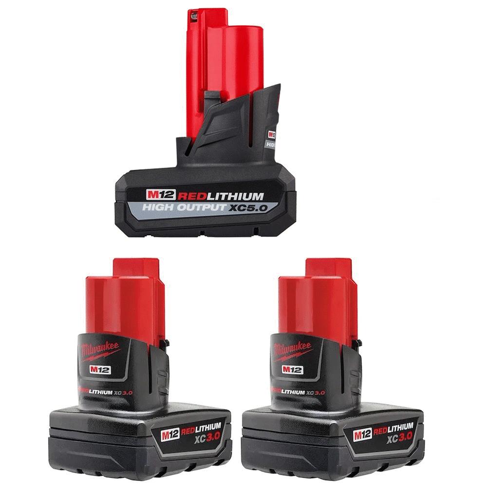 Milwaukee M12 REDLITHIUM XC5.0 Battery Pack & XC Battery Pack Bundle ...