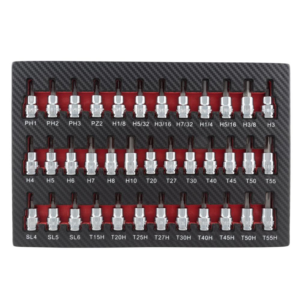 Sunex 3/8 Inch Drive SAE & Metric Hex Bit Socket Set 37pc 613364242957 ...