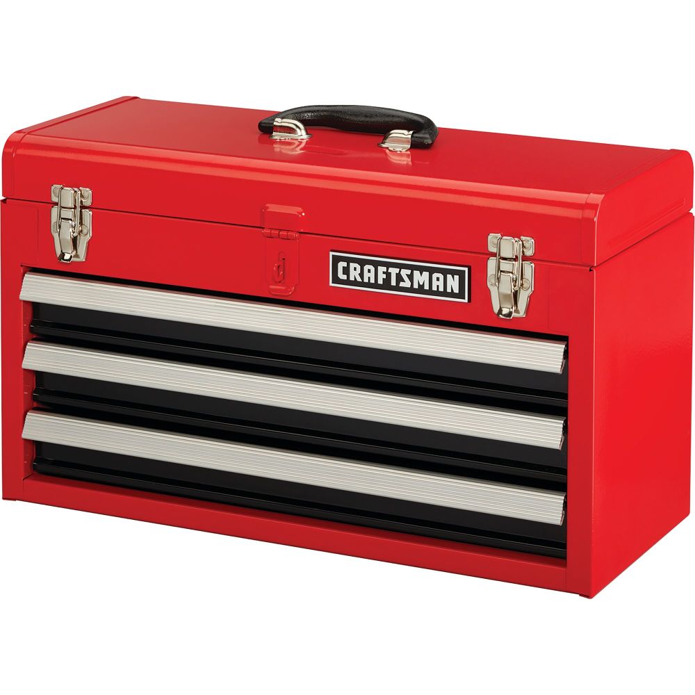 CRAFTSMAN 20 Inch Wide 3 Drawer Metal Tool Box With Ball-Bearing ...