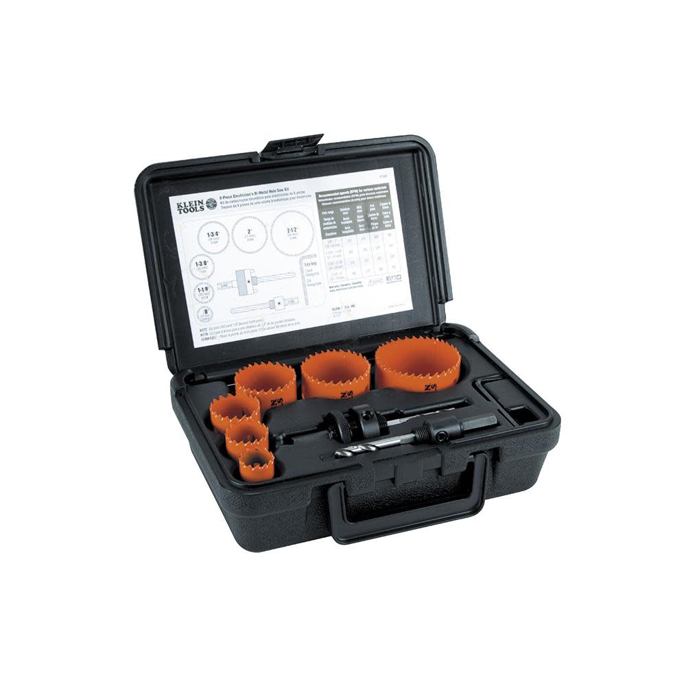 Klein Tools 8 Piece Bi-Metal Hole Saw Kit 31902 - Acme Tools
