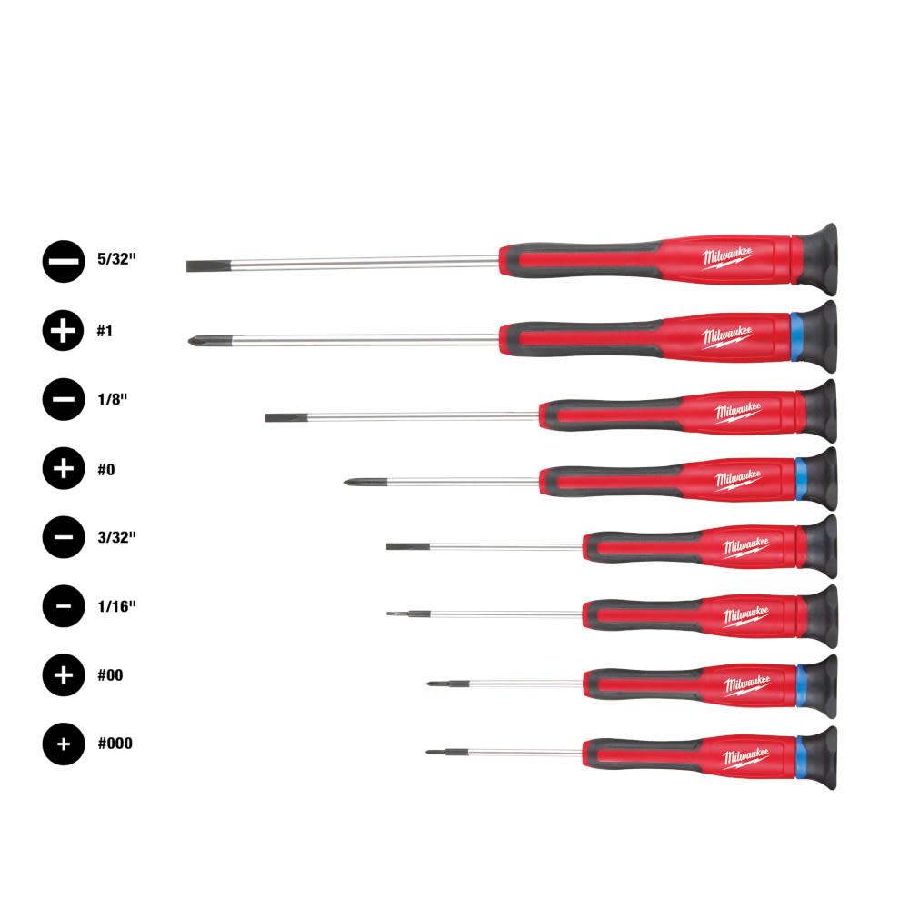 Milwaukee Precision Screwdriver Set 8pc 48-22-2614 from MILWAUKEE ...