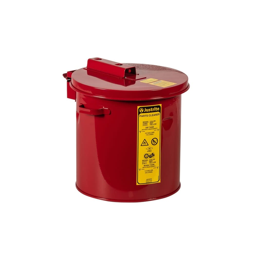 Justrite 2 Gallon Red Steel Dip Tank for Cleaning Parts 27602 - Acme Tools